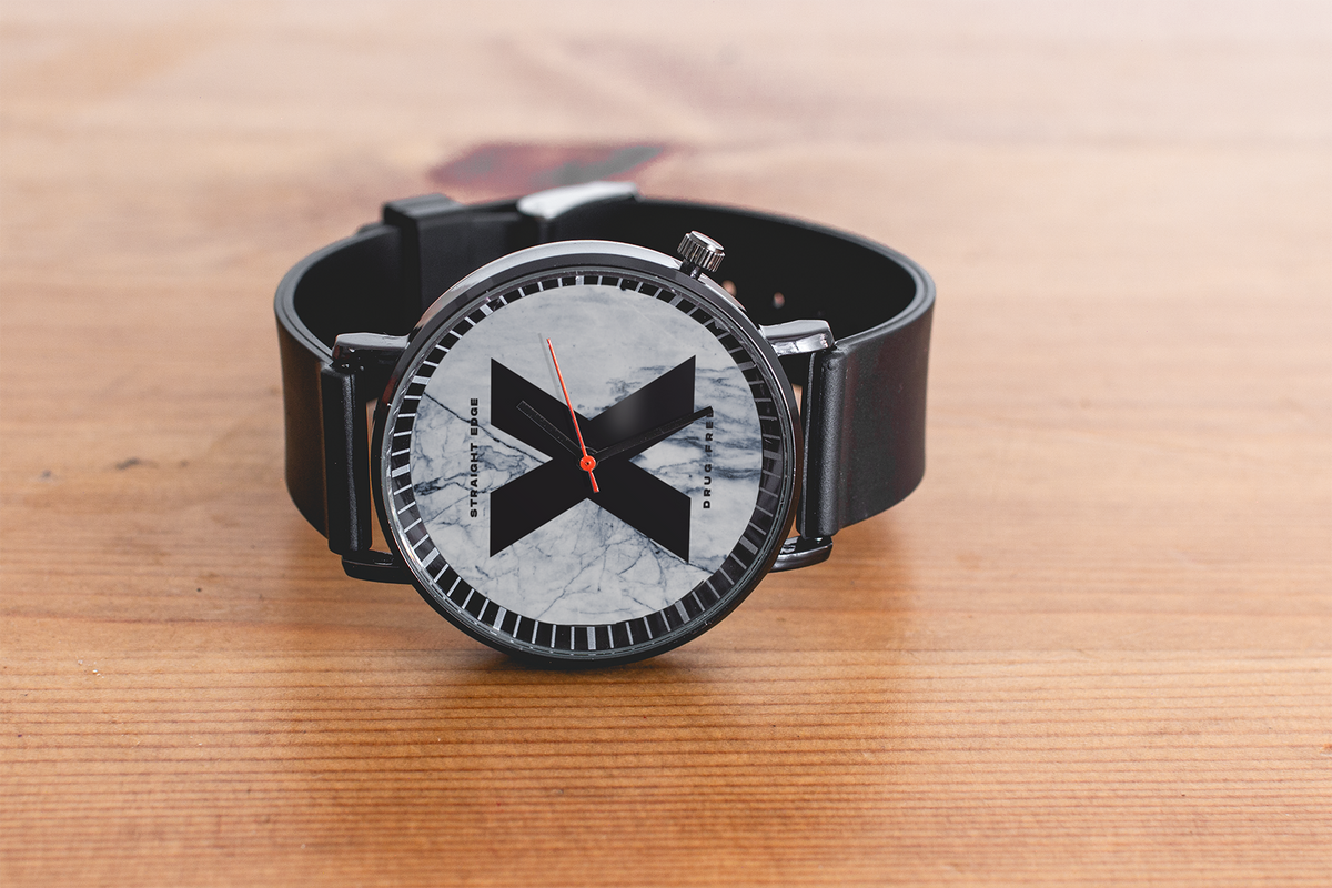 Straight Edge X Watch in White Marble – STRAIGHTEDGEWORLDWIDE