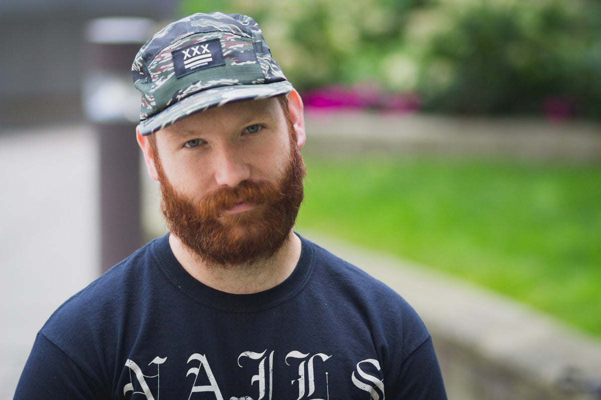 Straight Edge Flag 5-Panel Hat in Tiger Camo - Straight Edge Headwear ...